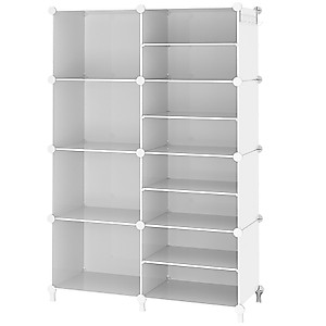 AWTATOS Closet Organizer 8 Cube Storage Shelves Portable Closet Clothes Organizers and Storage Stackable Cubby Shelving for Closet Bedroom Living Room Office White