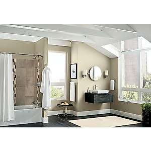 Moen Chrome 54-Inch to 72-Inch Adjustable Length Fixed Mount Single Curved Shower Curtain Rod for Bathroom, CSR2160CH