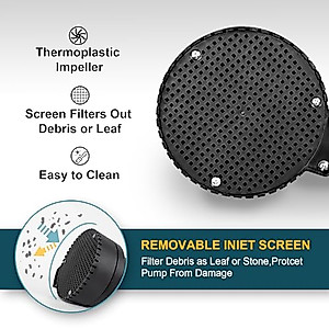 WASSERMANN 1/3HP Utility Pump 2100GPH Thermoplastic Sump Pump Submersible Water Pump with 10ft Cord, Electric Portable Water Pump for Swimming Pool Hot Tubs Garden Pond Draining Basement