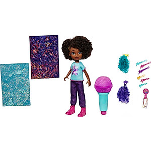 Mattel Karma’s World Doll with Microphone Hair Styling Tool & Accessories, 75+ Pieces, Shine 'N Style Mattel Karma Playset