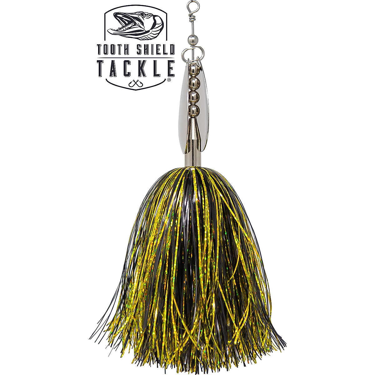 Tooth Shield Tackle The 308 Musky Bucktail Muskie Pike Double 8 Inline Spinner Musky Lures Baits Tackle (Jailbird)