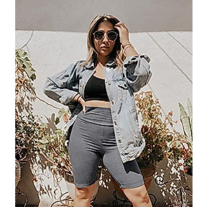 CAMPSNAIL 4 Pack Biker Shorts for Women – 8" High Waist Tummy Control Workout Yoga Running Compression Exercise Shorts