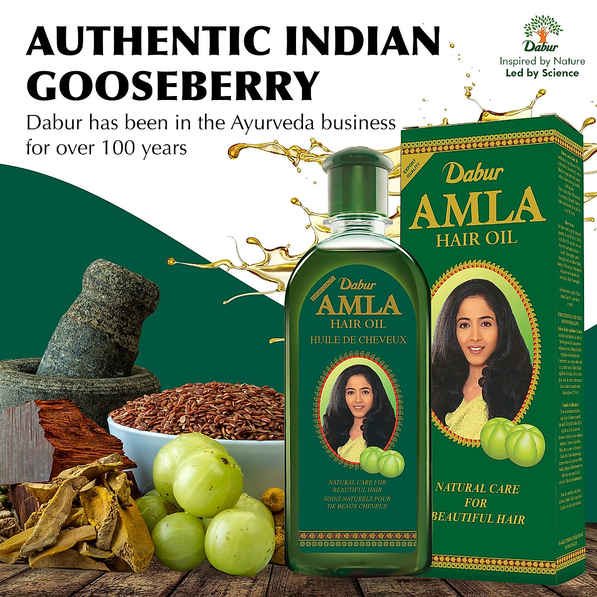 Dabur Amla Hair Oil - Indian Natural Hair Care for Beautiful, Healthy and Moisturized Hair and Scalp (200ml)