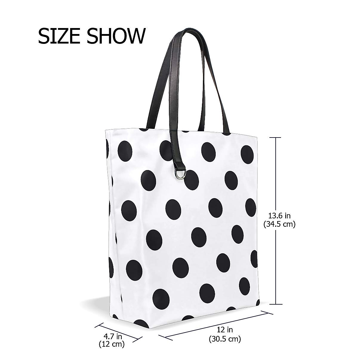 ALAZA Funny Dachshund Dog Black Tote Bag Purse Handbag for Women Girls (Color 9)