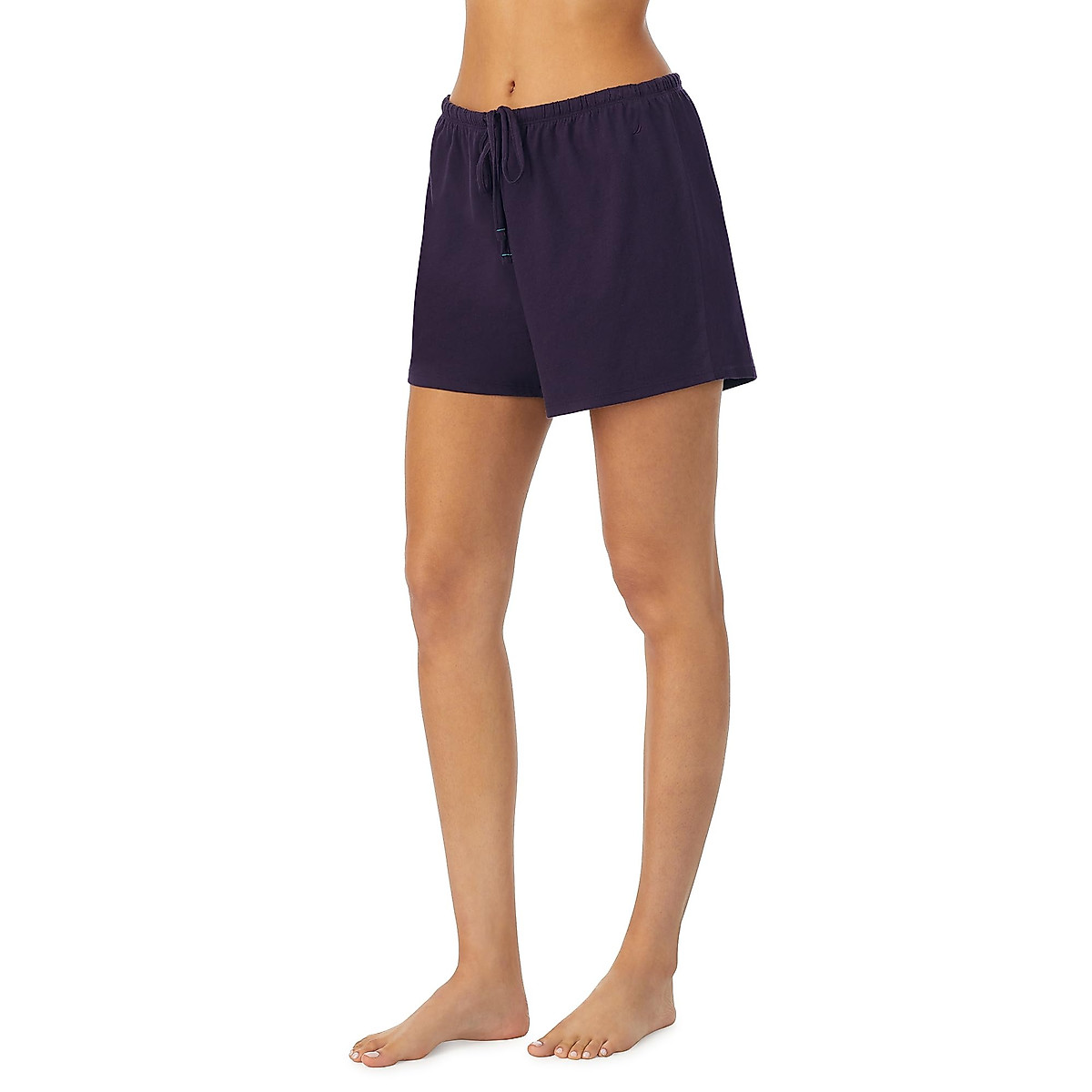 Nautica Womens Sleep Shorts - Mid-Thigh, Lightweight, Breathable Pajama Bottoms - Cotton Knit Jersey Sleepwear and Loungewear - Eggplant - 2X
