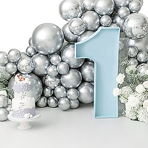 Silver Balloon Metallic Silver Balloons, 60 Pieces Silver Metallic Chrome Balloons Helium Party Balloon for Birthday, Baby Shower