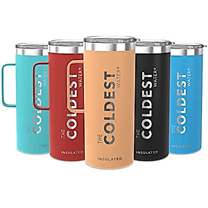 The Coldest Coffee Mug - Stainless Steel Super Insulated Travel Mug for Hot & Cold Drinks, best for tea, lattes, cappuccino Coffee Cup(Peach 32 oz)