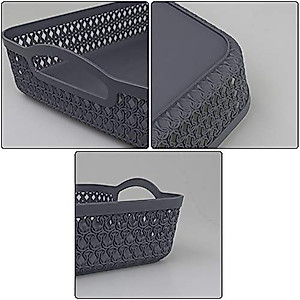 EudokkyNA A4 Storage Basket Tray, Plastic Office Storage Trays Set of 6