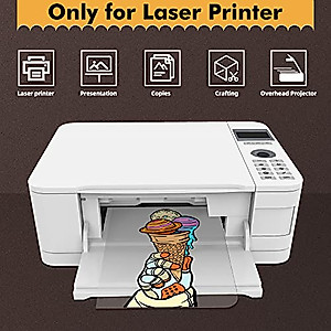 Koala Laser Transparency Film, Color Transparent Paper for OHP, Clear Overhead Projector Film 8.5x11 inches for Laser Jet Printer and Copier, Double-sided Printing Photo Transparent Film 20 Packs