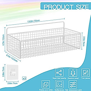 2Pcs Shower Caddy Shelf Organizer Rack, JOPBENG No Drilling Wall Mounted Bathroom Organizer, Rustproof Self Adhesive Shower Shelves for Bathroom Toilet Kitchen RV
