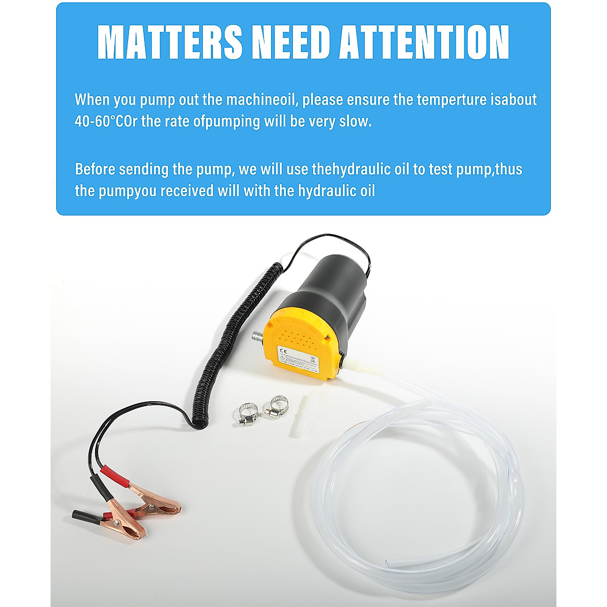 Zlirfy Oil Change Pump Extractor,12V 60W Oil Fluid Pump Extractor Scavenge Oil Suction Pump,Diesel Fluid Scavenge Suction Oil Transfer Pump,Oil Change Pump for Car Boat Motorbike Tractor Truck RV ATV