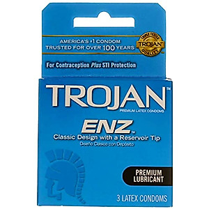 Trojan Enz Lubricated Size 3s Trojan Enz Lubricated Latex Condoms 3ct