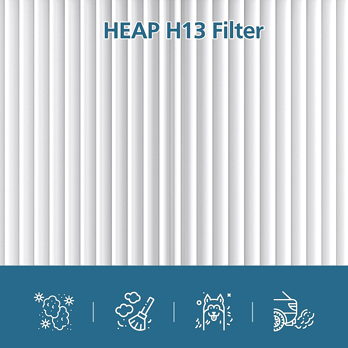 2 Pack AC300 True HEPA Replacement Fil-ter, Compatible with Purivortex AC300 Air Puri-fiers, 3 Stages H13 True HEPA Filter, White