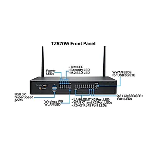 Sonicwall TZ570W Wireless Network Security Appliance (02-SSC-2835) | Next-Generation Firewall | Zero-Touch Deployment | 8X 1GbE Ports, 2X 5GbE Ports