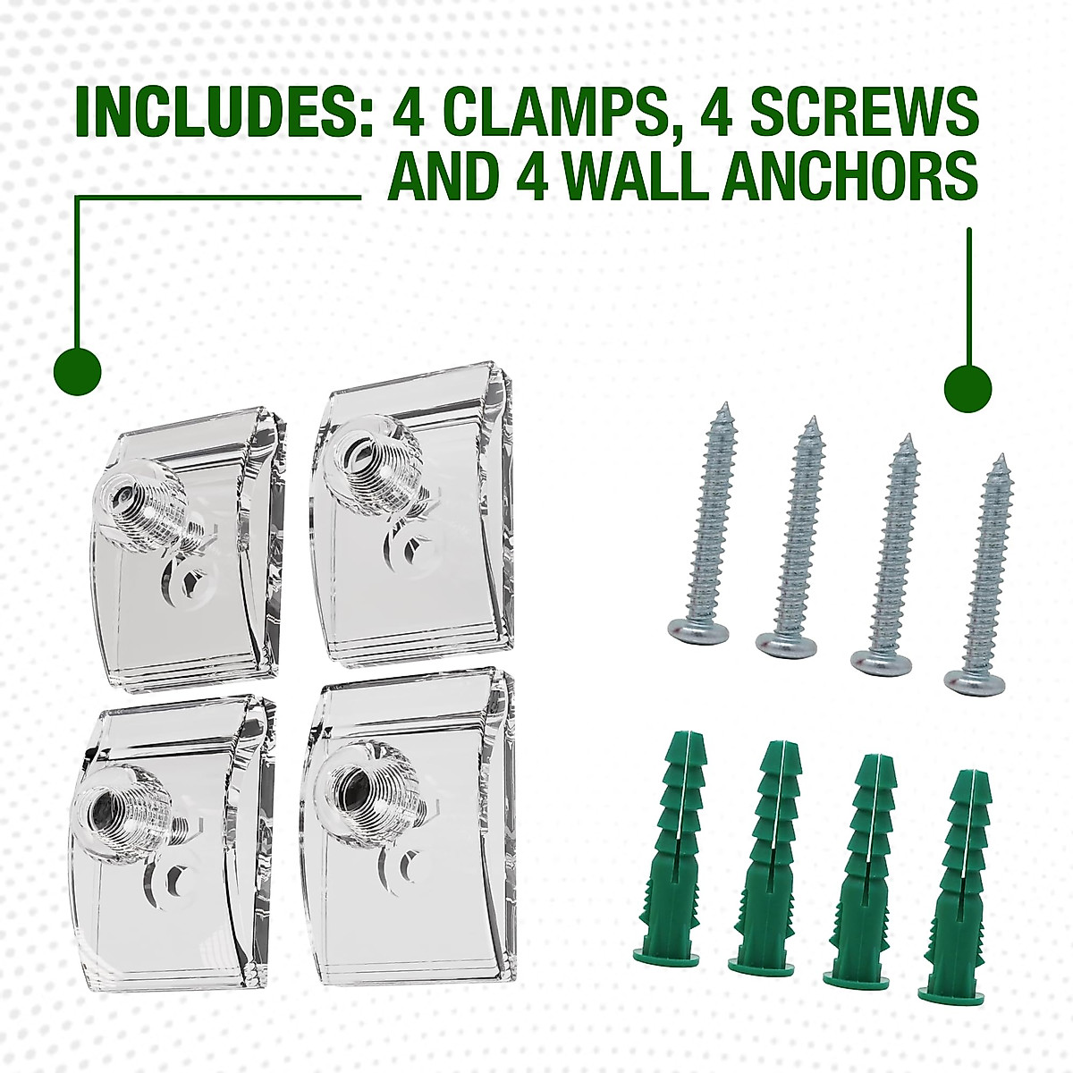 Quiltera® Tapestry Hangers, 4 Quilt Hangers for Wall for Display, Clips for Rug and Blanket, Wall Clips for Hanging, Quilt Rack Clamps (4 pcs, Transparent)