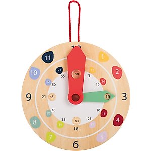 small foot wooden toys Teaching Time Wall Clock Educate Educational Toy Designed for Children Ages 4+, Multi (11291)