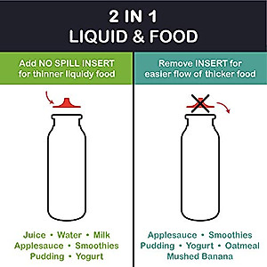 Aqua 16 oz Squeasy Snacker Spill Proof Silicone Reusable Food Pouch - for Both Soft Foods and Liquids - Water, Apple Sauce, Yogurt, Smoothies, Baby Food - Dishwasher Safe