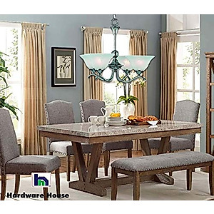 Hardware House H10-4029 Dover Chandelier, 22" x 22" x 17", Satin Nickel