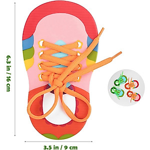 NUOBESTY Shoelace Threading Teaching Toys Learn to Tie Shoelaces Toys Early Educational Toys for Kids Toddlers