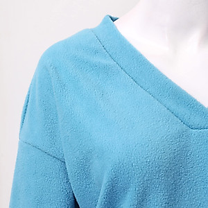 Aitaliwer Soft Sweatsuits For Women Set 2 Piece, Sweat Shirt And Pants Gym Training Wear Long Sleeve Pullover Sweatshirt Jogger Sweatsuit Blue,XX-Large