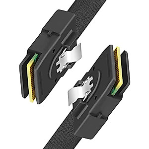 CableCreation 2 Pack Short Internal Mini SAS SFF-8087 to Right Angle SFF-8087 Cord, Internal Mini SAS to Mini SAS Cable, Compatible with RAID or PCI Express Controller, 2.5FT /0.75M…
