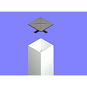 3-1/2" Square Light Pole Top Cap- Black Plastic