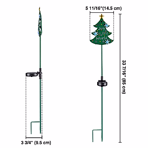 Yescom 4 Packs Solar Christmas Tree Stake Lights Solar Pathway Lights Waterproof Solar Stakes Lights for Outdoor Patio Garden