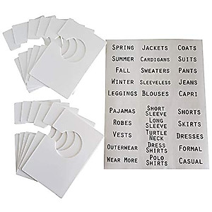 12 Blank White Large Clothing Rod Size Dividers Adult or Child Closet 6x4 Inches