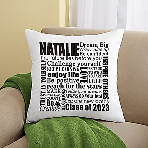 Let's Make Memories Personalized Dream Big Graduation Pillow - Celebrate The Grad - Class of 2023 - Customize with Name & Year - Black/White