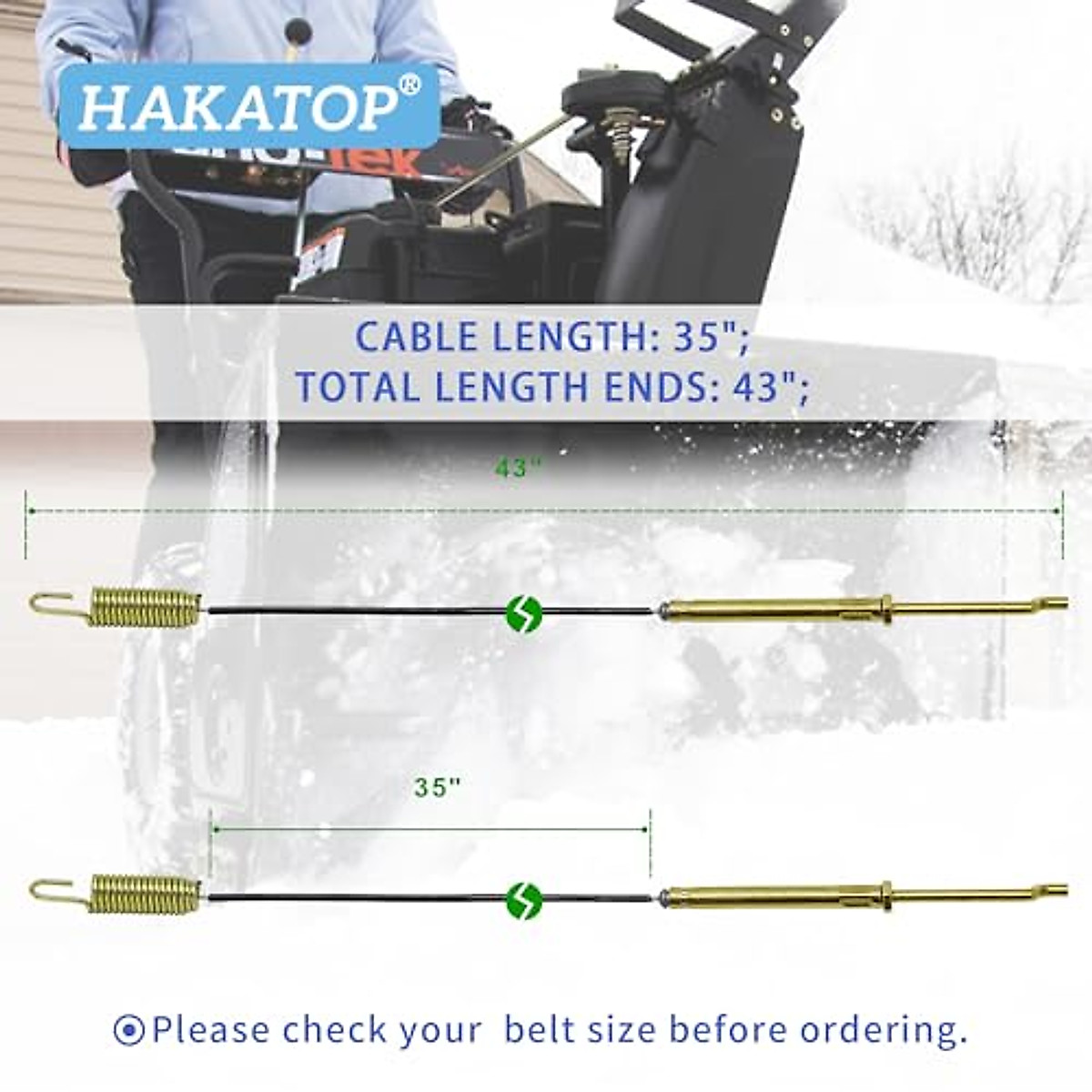 HAKATOP 946-0898 946-0898 Clutch Drive Cable for MTD 746-0898 746-0898A 746-0898B 312-610E000 Snowblower Cable