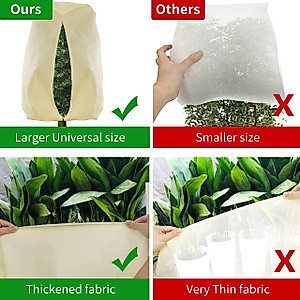 85”(W)x95”(H) Plant Covers Freeze Protection, 2.8oz/yd² Winter Frost Covers for Outdoor Plants,1 Pcs Extra Large Tree covers with Zipper Drawstring, Protect Plants from Cold, Frost, Wind, and Pests