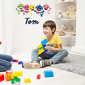 Shark Multiple Font Custom Name and Initial Nursery Wall Decal Vinyl Sticker | Home Décor | Custom Kids Room Decal | Bedside Decals | Children’s Room| Car | Laptop