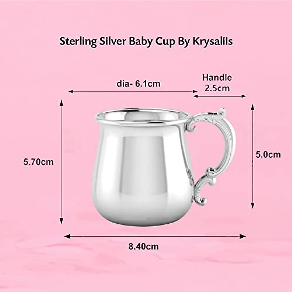 Krysaliis Sterling Silver Traditional Bulge Victorian Cup - Elegant Engravable Personalized Cup Keepsake Gift - Made with Solid 925 Sterling Silver Material - Packaged in a premium gift box