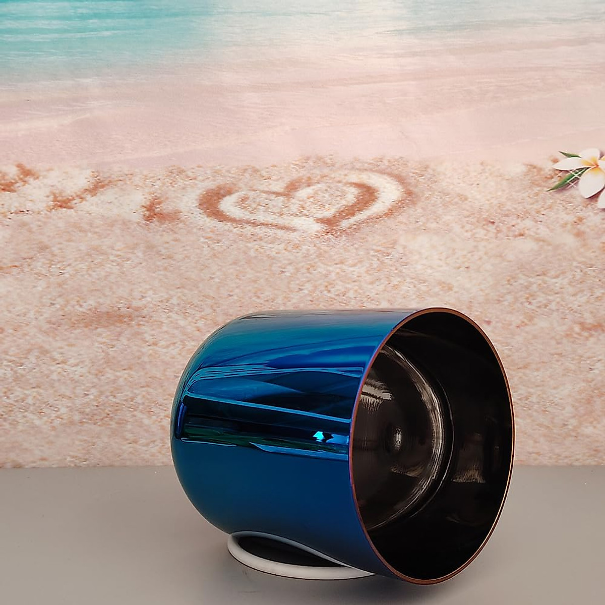 ENERGYSOUND Alchemy Solid Clear G Throat Chakra Blue Color Quartz Crystal Singing Bowl 6 inch