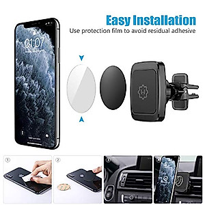 WixGear Magnetic Phone Car Mount, [2 Pack] Air Vent Car Phone Mount Holder, Phone Holder for Car with Twist-Lock Base, Compatible with All Smartphones
