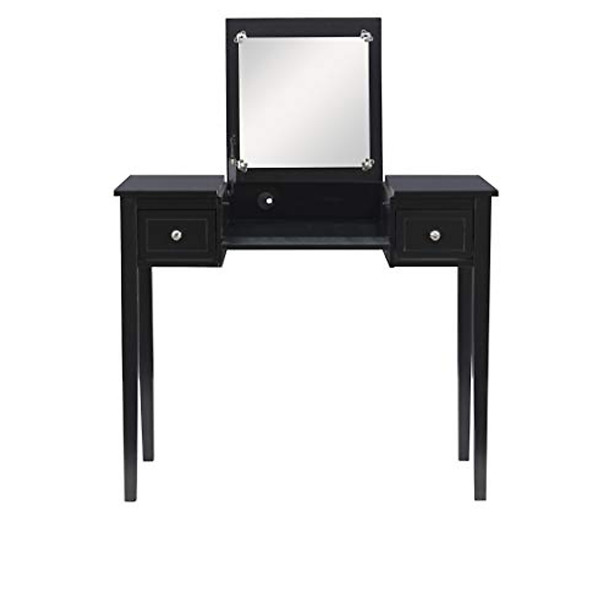 Linon Home Dcor Linon Black Butterfly Stool Vanity Set with Bench, 36"w x 18"d x 30"h,