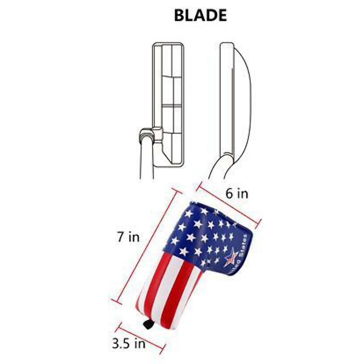 ReadyGOLF Weed All-Over Embroidered Putter Cover - Blade