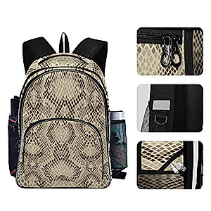 ALAZA Snake Skin Animal Print Travel Laptop Backpack Gifts for Men Women Fits 15.6 Inch Notebook