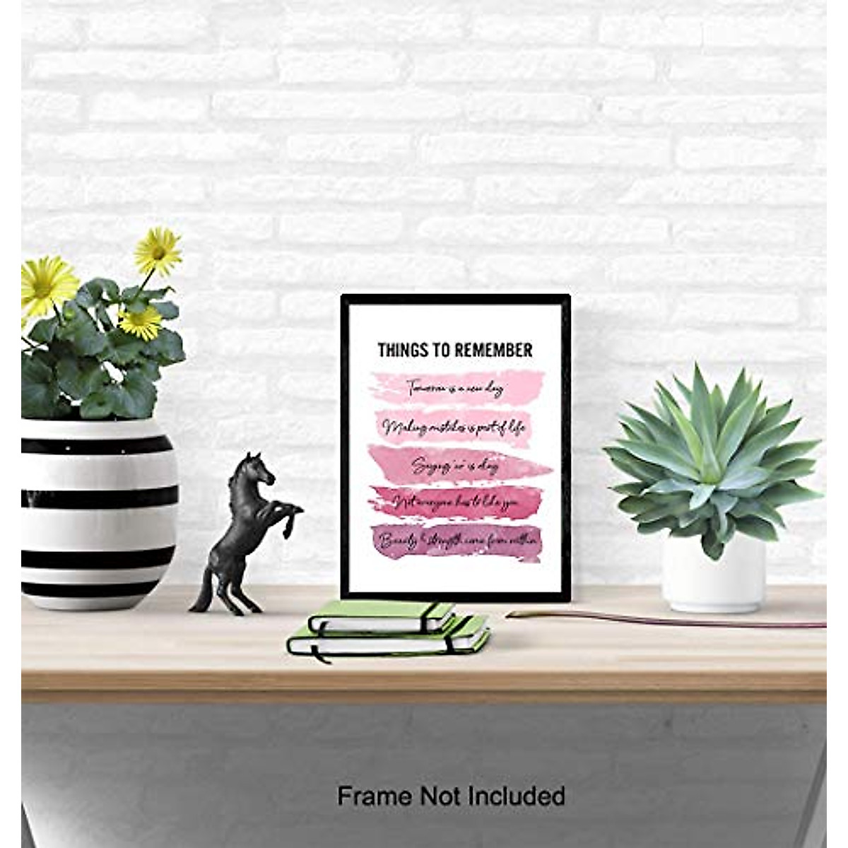 Positive Inspirational Quotes Wall Decor - Uplifting Encouragement Gifts for Women, Girls, Teens, Daughter, BFF, Best Friend - Pink Motivational Wall Art Poster for Home Office, Bedroom, Bathroom