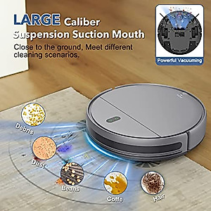MAMNV Robot Vacuum and Mop Combo, WiFi/App/Alexa, Robotic Vacuum Cleaner with Schedule, 2 in 1 Mopping Robot Vacuum with 230ML Water Tank, Self-Charging, Slim, Ideal for Hard Floor, Pet Hair, Carpet