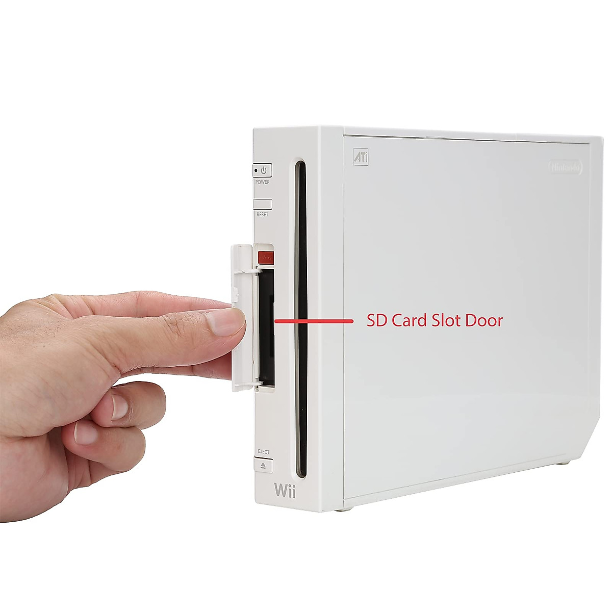 Wii Console Replacement Dust Door, 3 in 1 Repair Part Slot Cover for Nintendo GameCube, NGC Conrtroller/NGC Memory/SD Slot Lid-White