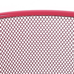 NUOBESTY Mesh Trash Can Round Metal Wastebasket Open Top Waste Bin Bedroom Corner Garbage Can Lidless Waste Paper Basket Trash Bin for Apartment Living Room Office Red