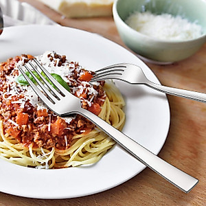 LIANYU 40-Piece Silverware Set with Drawer Organizer Set for 8, Stainless Steel Square Flatware Cutlery Set for 8, Kitchen Party Restaurant Eating Utensils Tableware, Mirror Polished, Dishwasher Safe