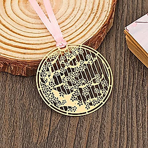 maxgoods Metal Bookmark Cute Tassel Apricot Rose Gold Book Holder Leaf(5)