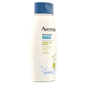 Aveeno Skin Relief Body Wash with Chamomile Scent & Soothing Oat, Gentle Soap-Free Body Cleanser for Dry, Itchy & Sensitive Skin, Dye-Free & Allergy-Tested, 18 fl. oz (Pack of 3)