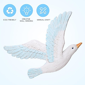 BESPORTBLE 3pcs Resin Birds Dove Wall Art Decorations ResinNautical Beach Seagulls Ornaments for Garden Coastal Wall Sculptures Decorations