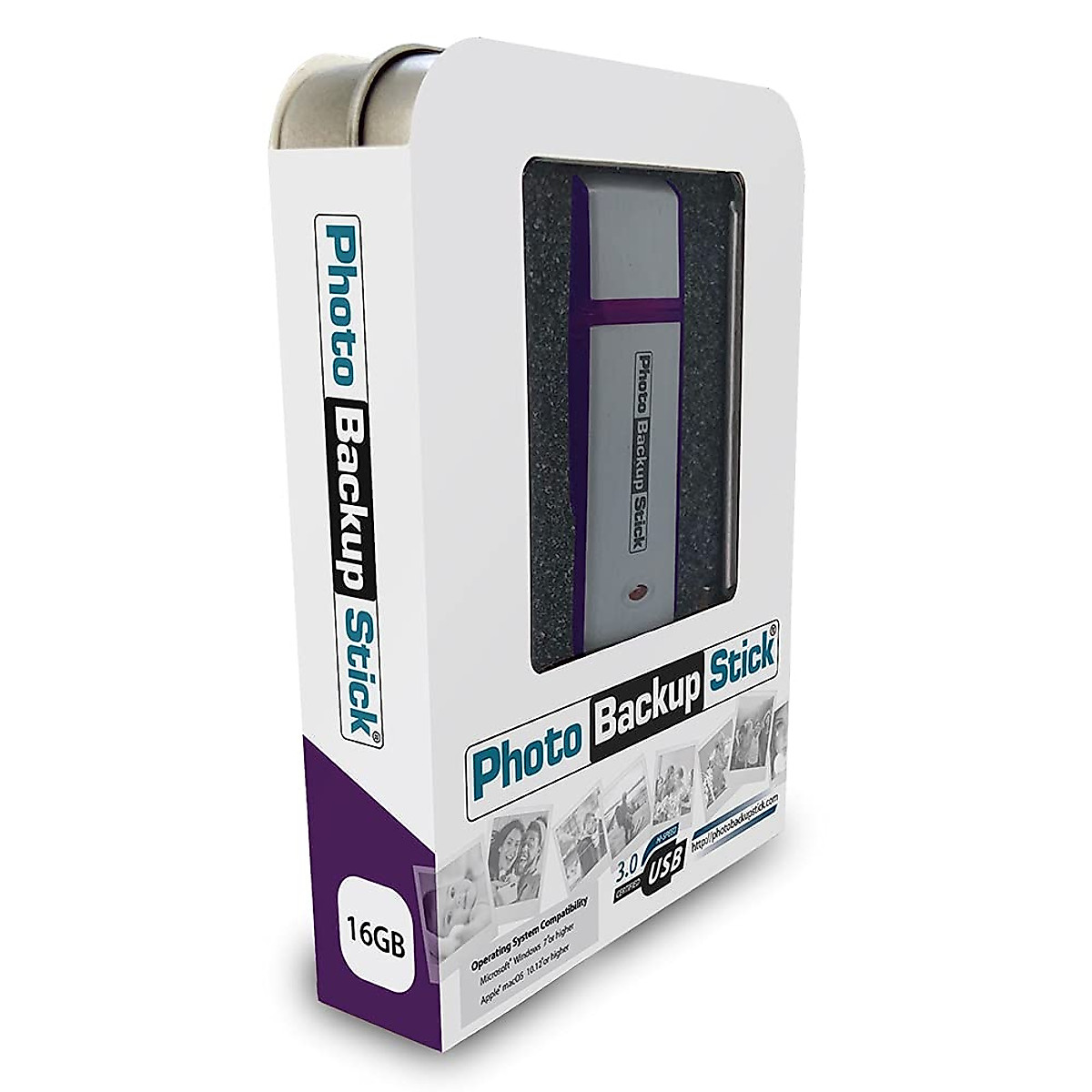 Photo Backup Stick for Computers - Picture and Video Back Up USB 3.0 Tool for PC and Mac (16GB)