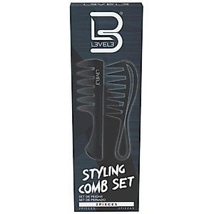 L3 Styling Comb Set - Professional Salon Look - Lightweight and Ergonomic - Comfortable and Glides Easily - Level Three - 2pc