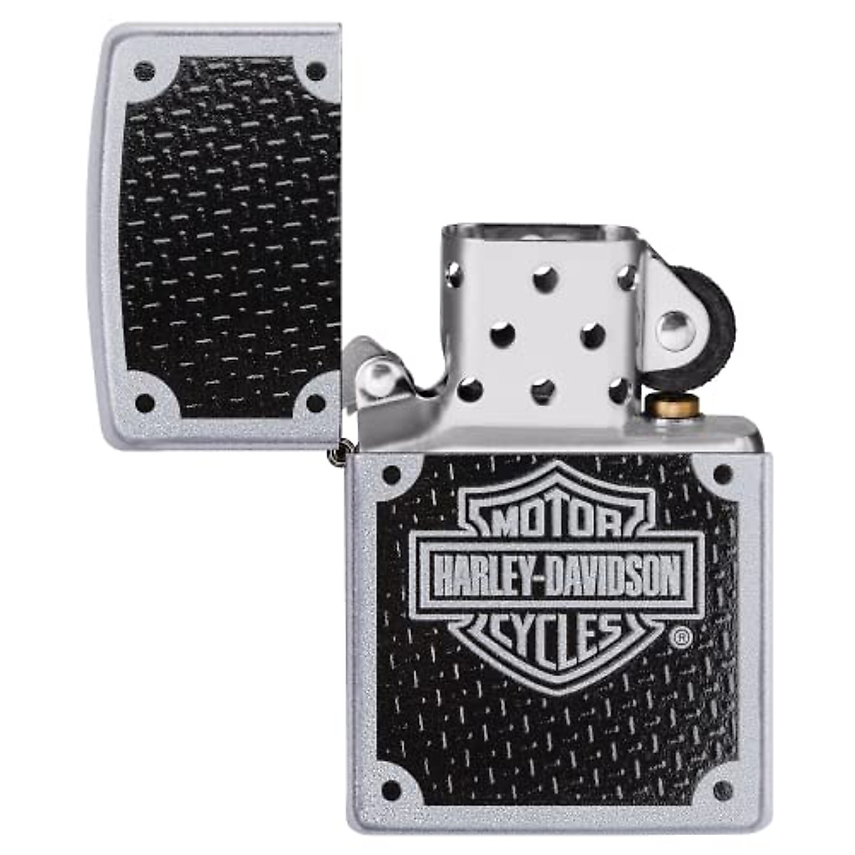 Zippo Harley-Davidson Carbon Fiber Satin Chrome Pocket Lighter