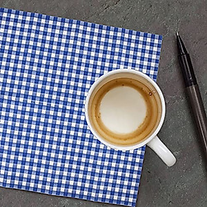 Blue Gingham Plaid Pocket Pack, Plaid Facial Tissue, 8 Pack